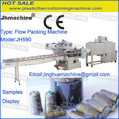 China automatic threads spools poly wrapping machine /Flow Packing Machine Within Shrink tunnel supplier