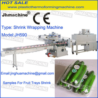 China vegetables /meat / Fish automatic shrink wrapping /Flow Packing machine With Strink Tunnel supplier
